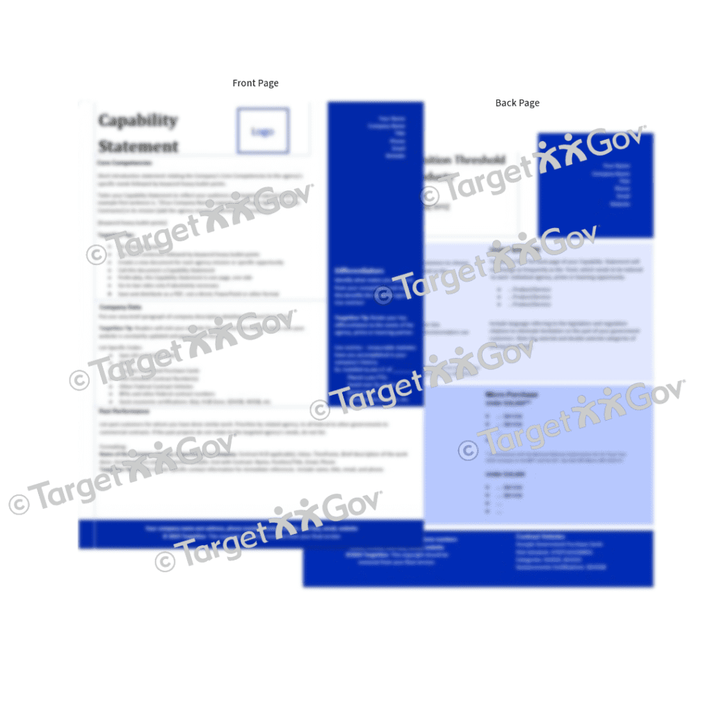Enhance Style Capability Statement Editable 2 Page Template - TargetGov ... Enhance Style Capability Statement Editable 2 Page Template - TargetGov ...