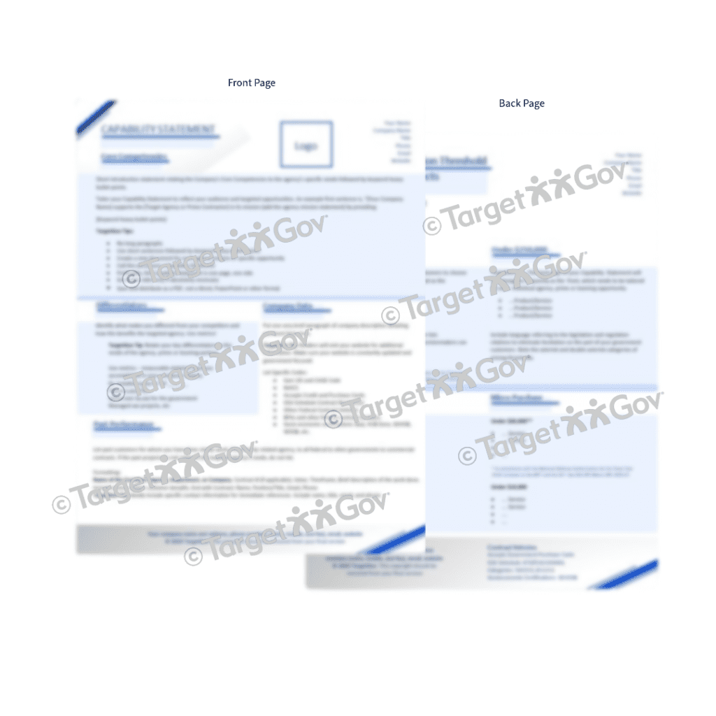Prestige Style Capability Statement Editable 2 Page Template ... Prestige Style Capability Statement Editable 2 Page Template ...